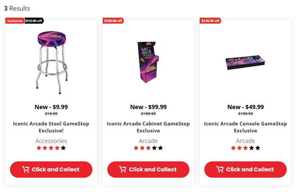 Iconic Arcade products from GameStop - *$10 stool $50 console $100 ...