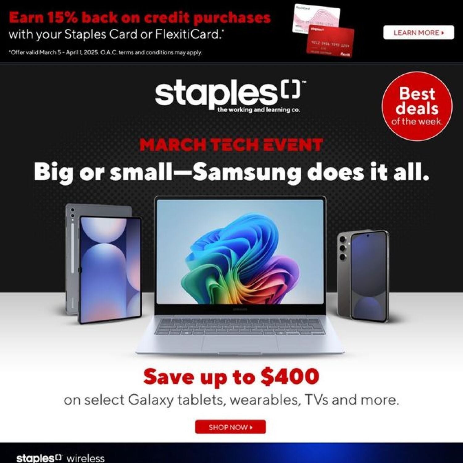 Staples Weekly Flyer - Weekly Deals - March Tech Event - Mar 26 – Apr 1 ...