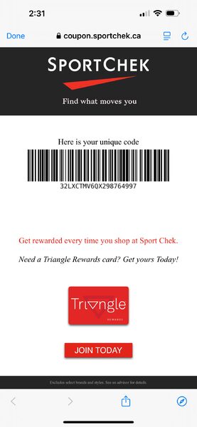 [Sport Chek] Sport Chek VIP and other Coupon Code Share/Request Thread ...