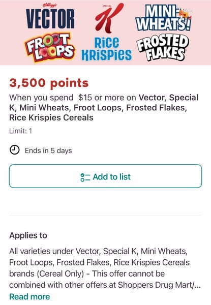 [Walmart] Walmart - Vector Maple Cereal (306g) - $1 after $3 CO51 ...