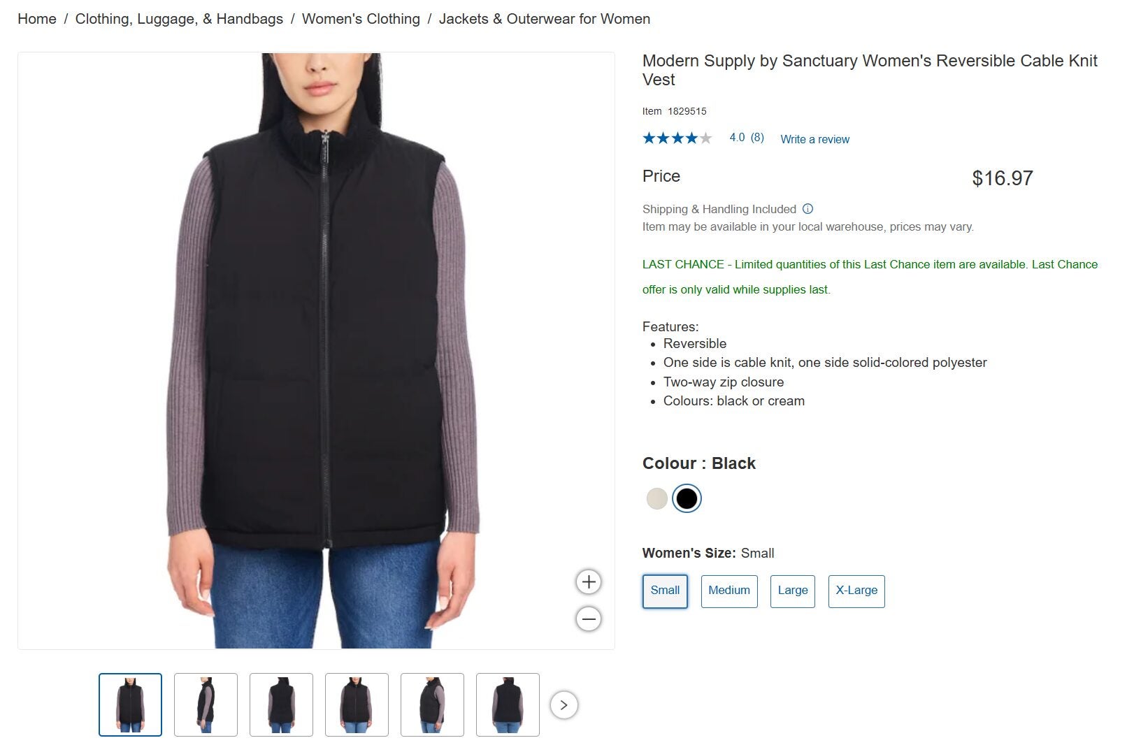 [Costco] [Clearance] Modern Supply by Sanctuary Women's Reversible ...