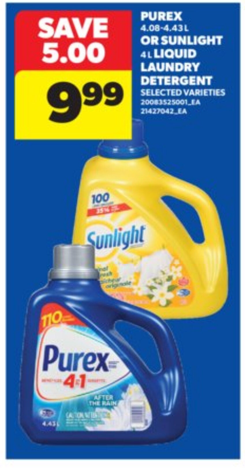 [No Frills] YMMV - Sunlight 4L laundry detergent for 7.99 after PM and ...