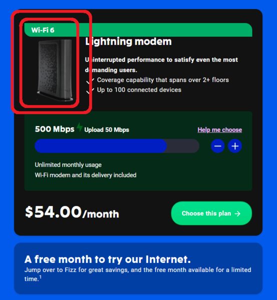 [Fizz] Home Internet $5 ongoing monthly rebate on the 940 Mbps plan ...