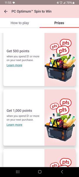 [Loblaws] Get 100 or 5000 PC points for opening your PC Optimum app and ...