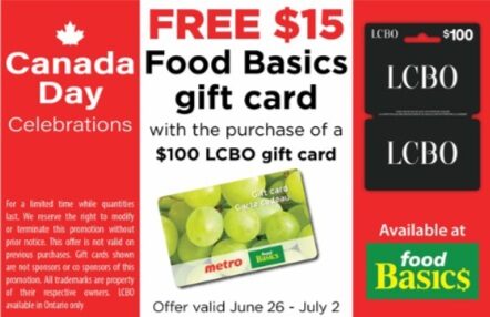 [Food Basics] LCBO 100$ GC gets bonus 15$ Food Basics GC - RedFlagDeals ...