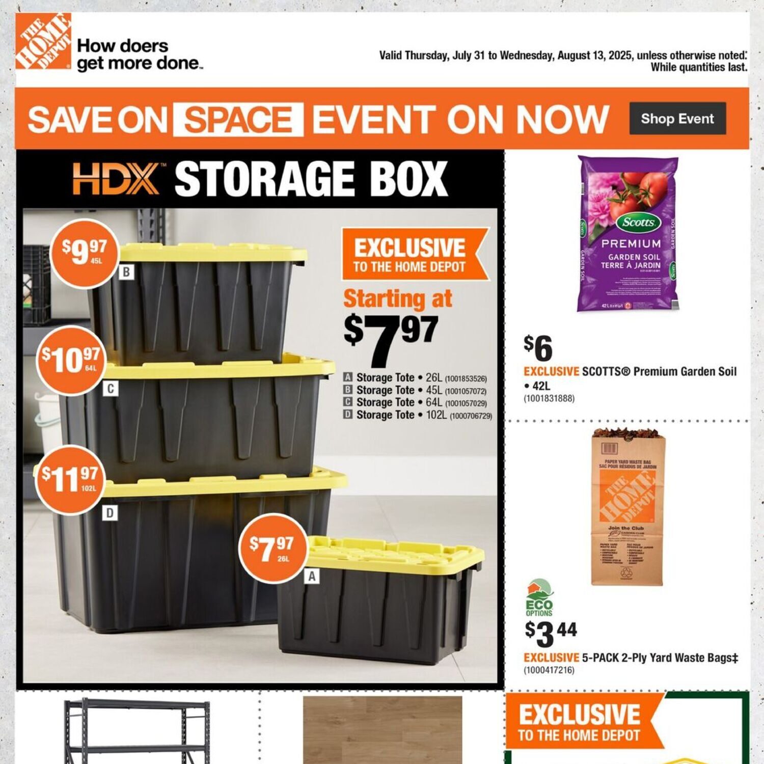 Home Depot Weekly Flyer - Weekly Deals - Save On Space Event (SK & MB ...