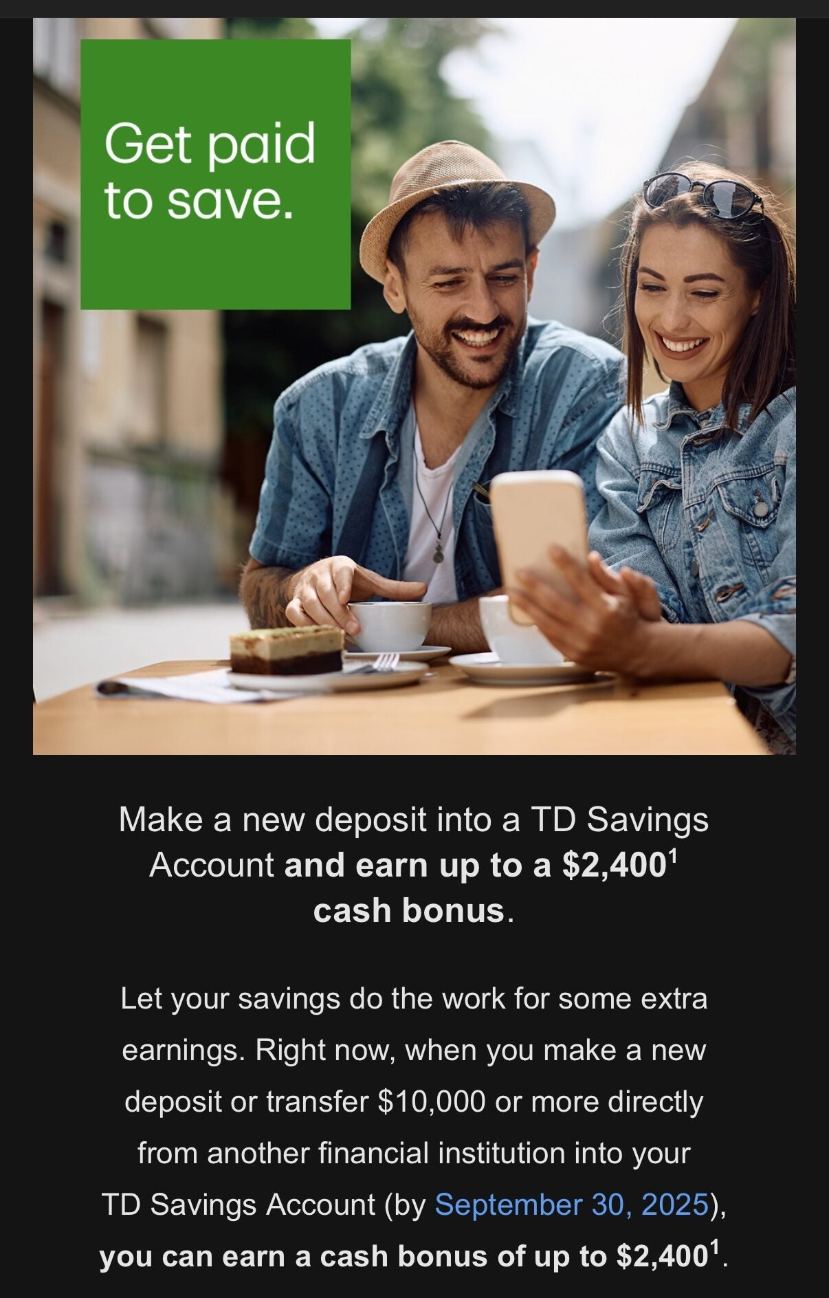 [TD Bank] [TD] 2025 Q1 saving deposit offer (new and existing account ...