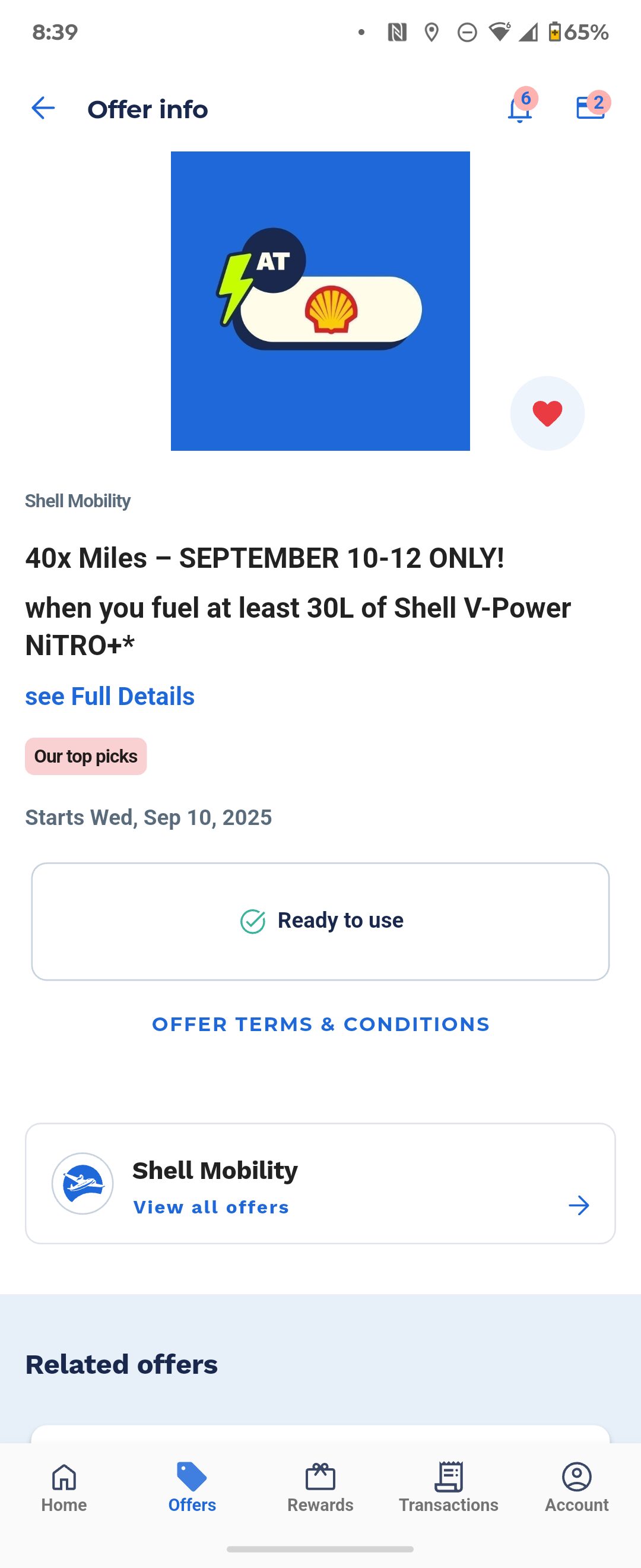 [Shell] Air Miles Flash Offer 10x on 30L Nitro fuel Wednesday September ...