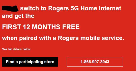 [Rogers] Rogers 5G Home Internet first 12 months free when paired with ...