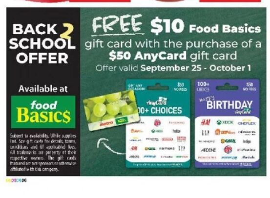 [Foodbasics] [Metro] Free $10 FoodBasics/Metro gift card with the ...