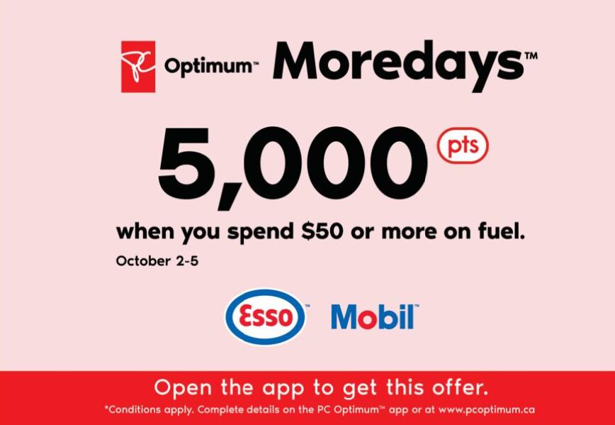 [PC Optimum] Get 5000 PC Optimum Points when you spend $50 on Fuel at ...