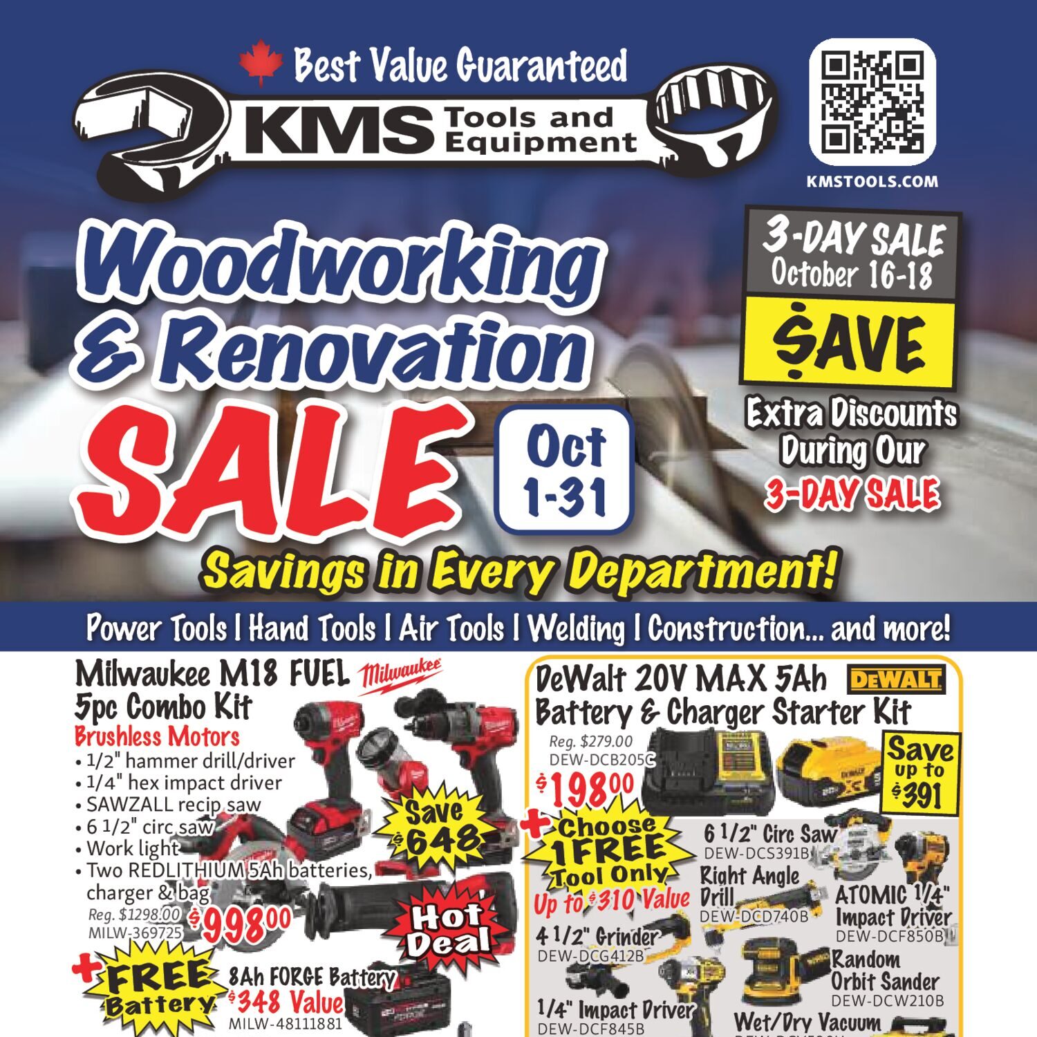 KMS Tools Weekly Flyer - Woodworking & Renovation Sale - Oct 1 – 31 ...