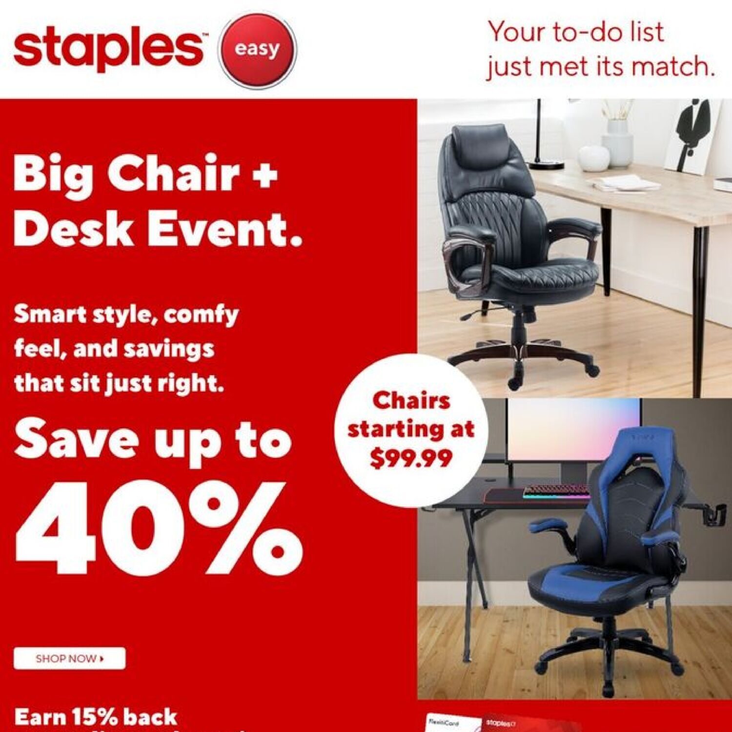Staples Weekly Flyer - Weekly Deals - Big Chair + Desk Event - Oct 31 ...