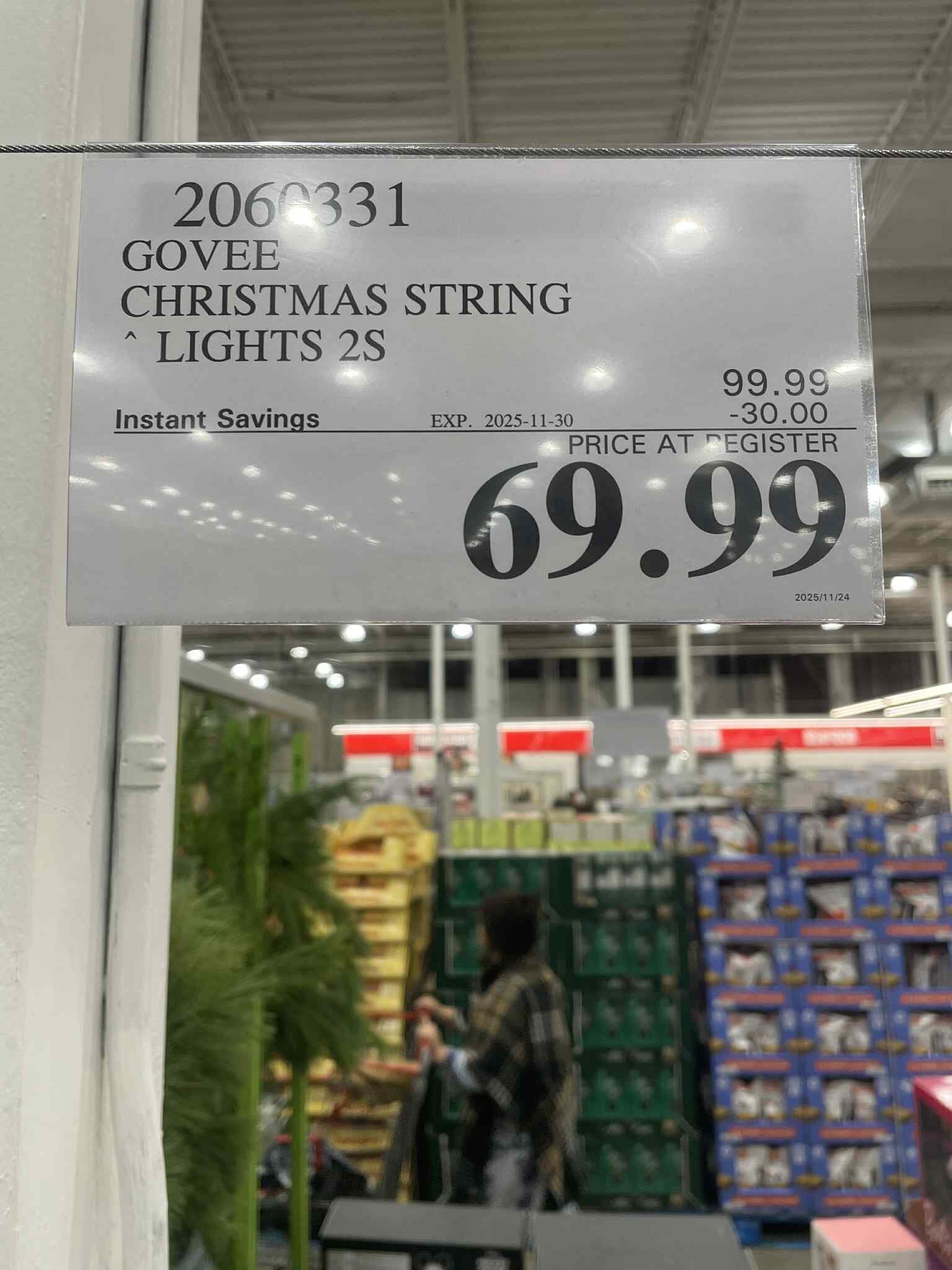 [Costco] [Govee] GOVEE 30.48 m (100 ft) Christmas String Lights 2S ...