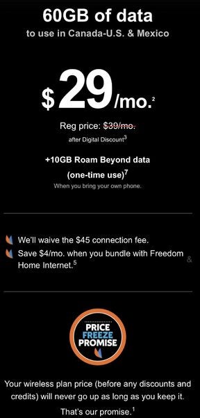 [Freedom Mobile] YMMV Freedom 70GB CA, U.S., Mex data for $29/mo ...