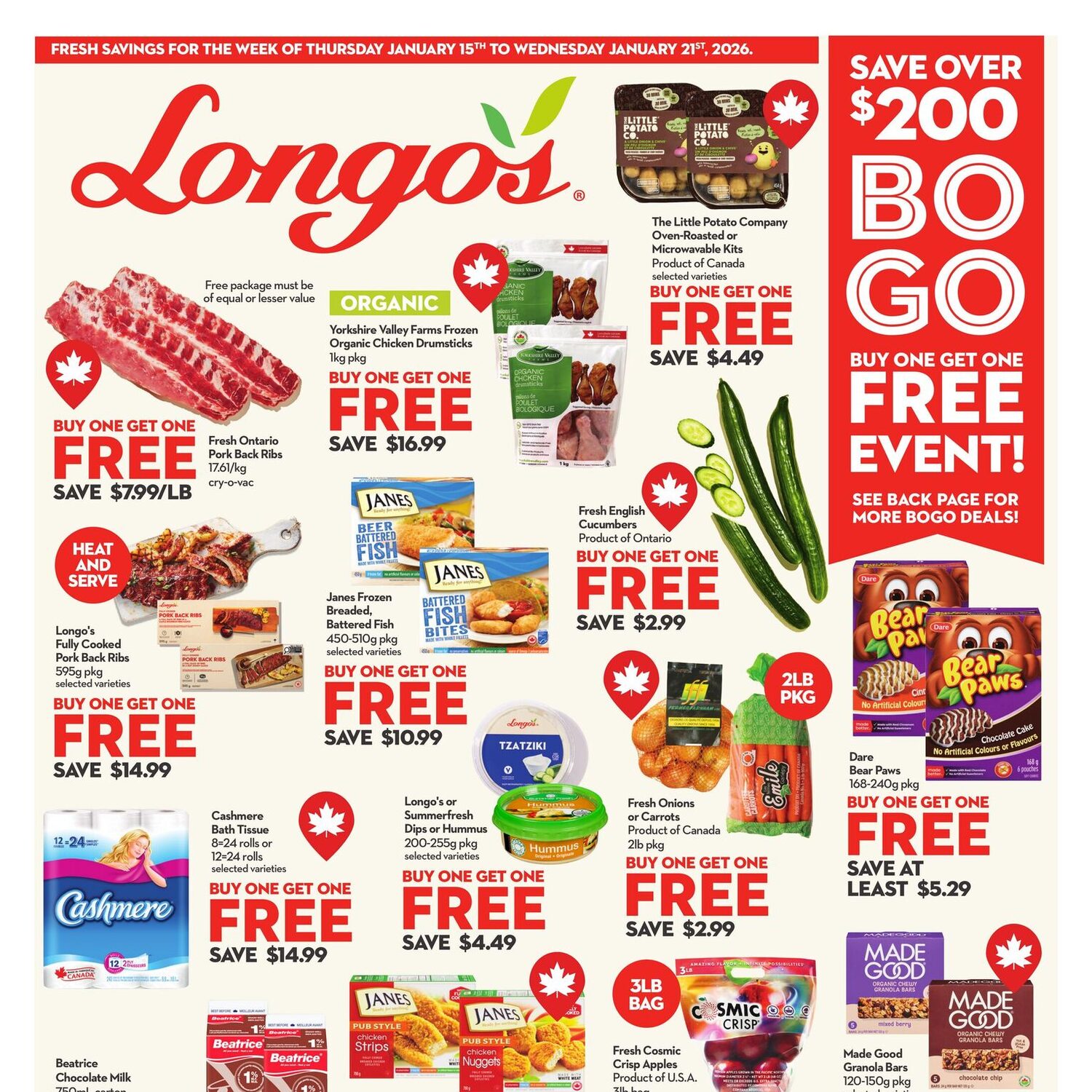 Longos Weekly Flyer - Weekly Savings - BOGO Free Event - Jan 15 – 21 ...