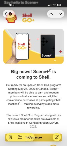 Shell switching to Scene+ points and dropping Air Miles starting May 25 ...