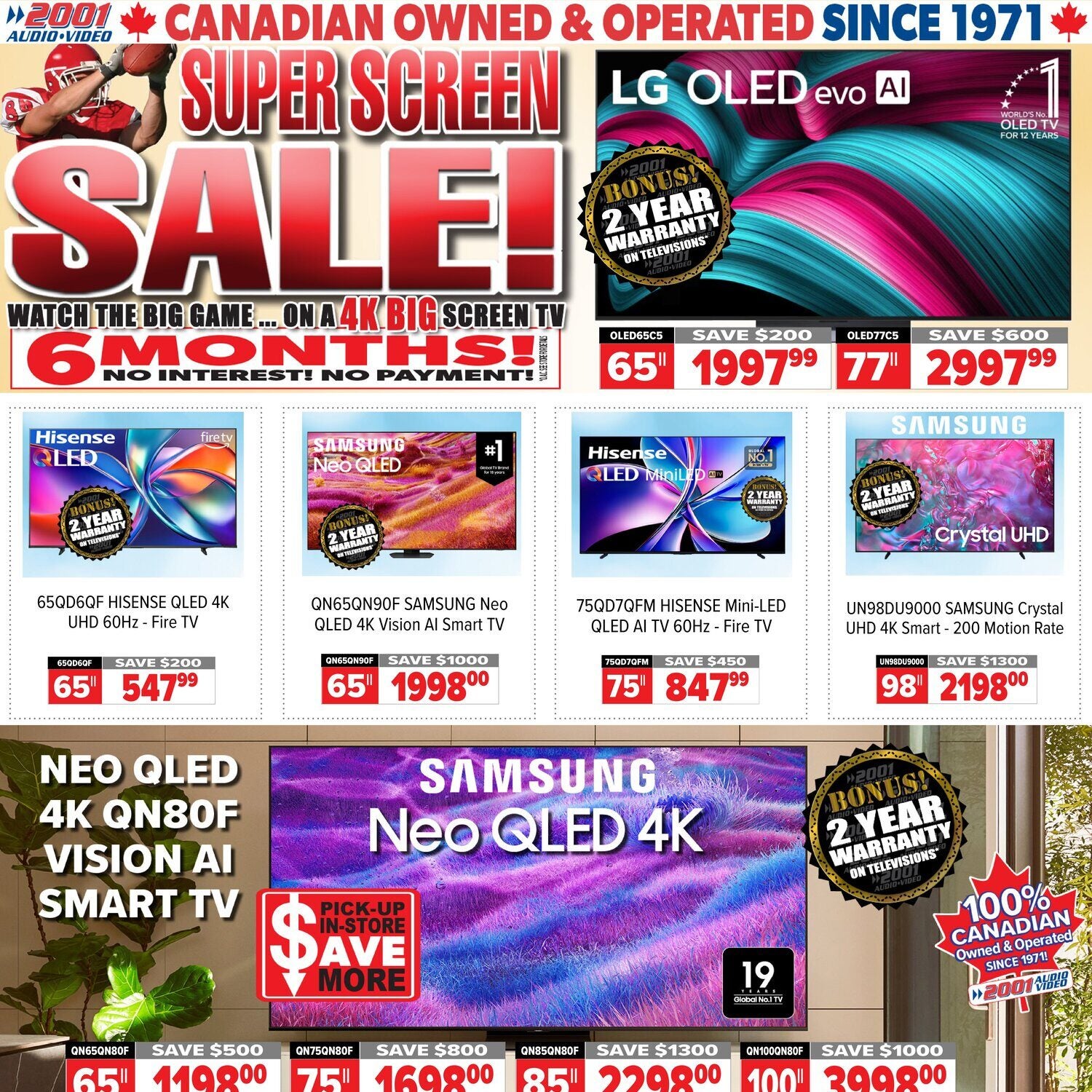 2001 Audio Video Weekly Flyer - Weekly Deals - Super Screen Sale - Jan ...