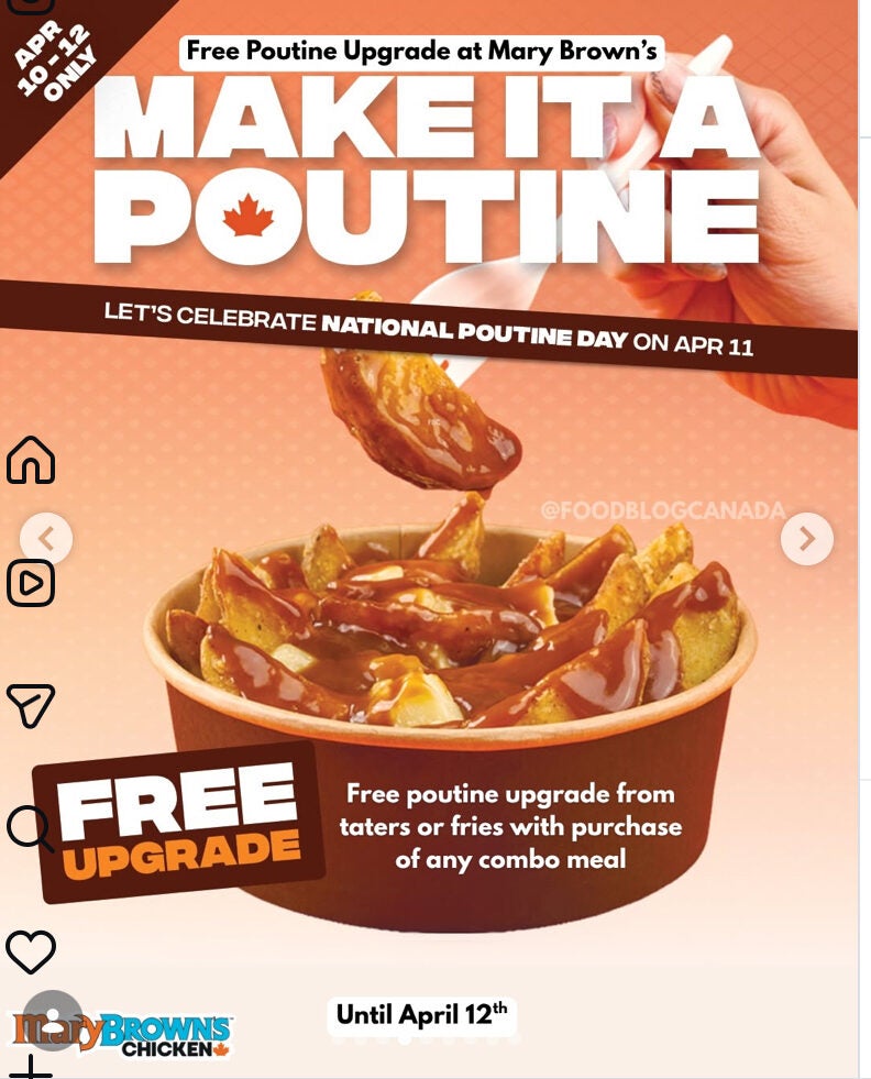 [National Poutine Day] Saturday April 11 BK $3 poutine, NYFries/KFC ...