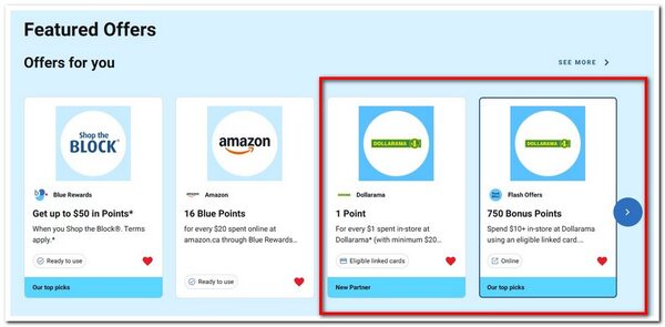 [Blue Rewards] 750 Bonus Points for spending $10+ in-store at Dollarama ...