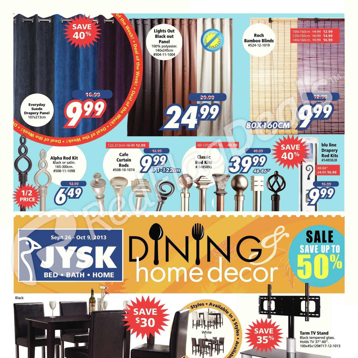 JYSK Weekly Flyer - Bi-Weekly Flyer - Dining & Home Decor - Sep 26 ...
